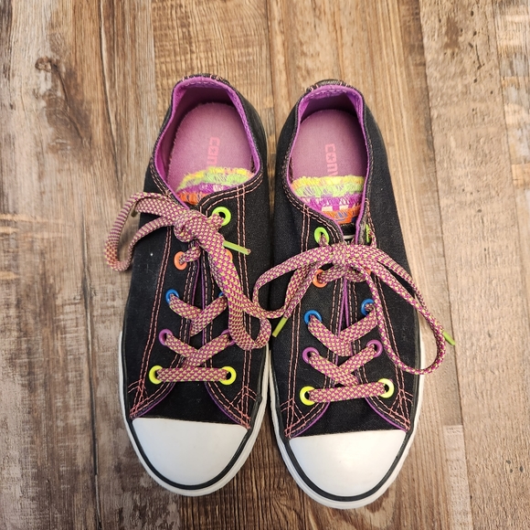 Converse | Shoes | Converse Neon Rainbow Multi Tongue Sneakers | Poshmark